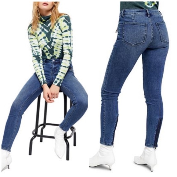 Free People | Jeans | Nwt Free People Jet Zip Ankle Skinny Jeans 24 ...